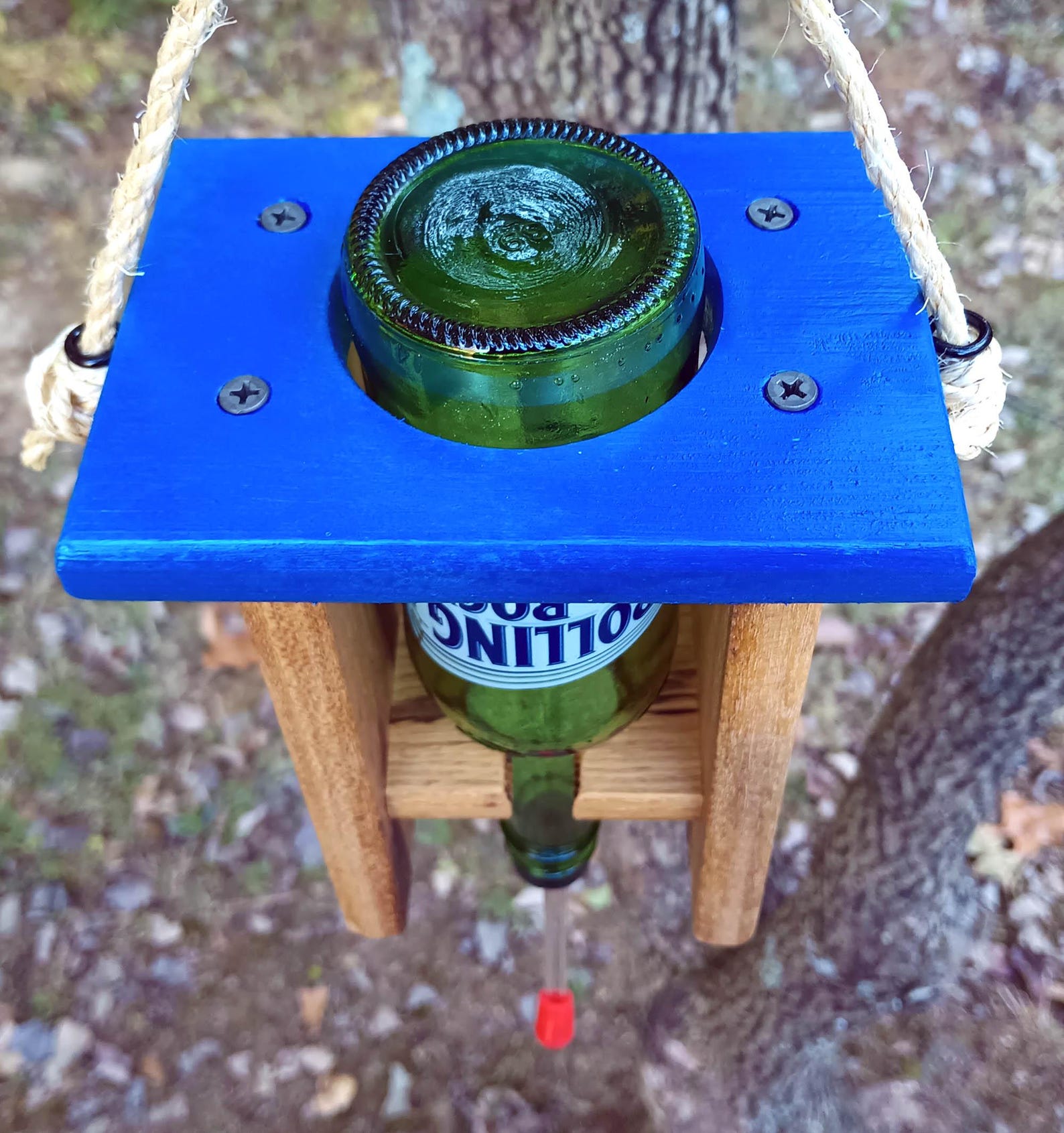 Rolling Rock Beer Bottle Hummingbird Feeder - Etsy
