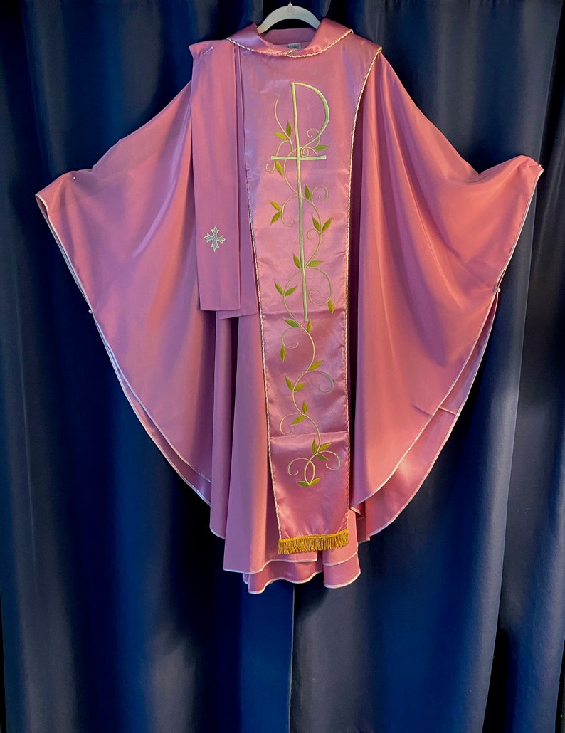 Pink Semi-gothic Chasuble With Stole and Collar Scapular #66 - Etsy