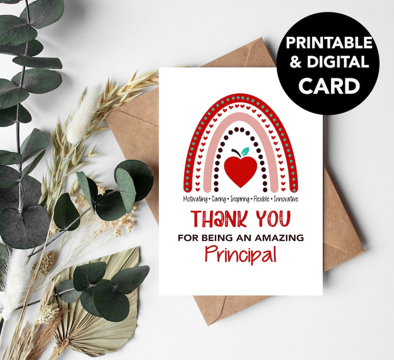 Principal Thank You Card, Principal Retirement Card, Principal ...