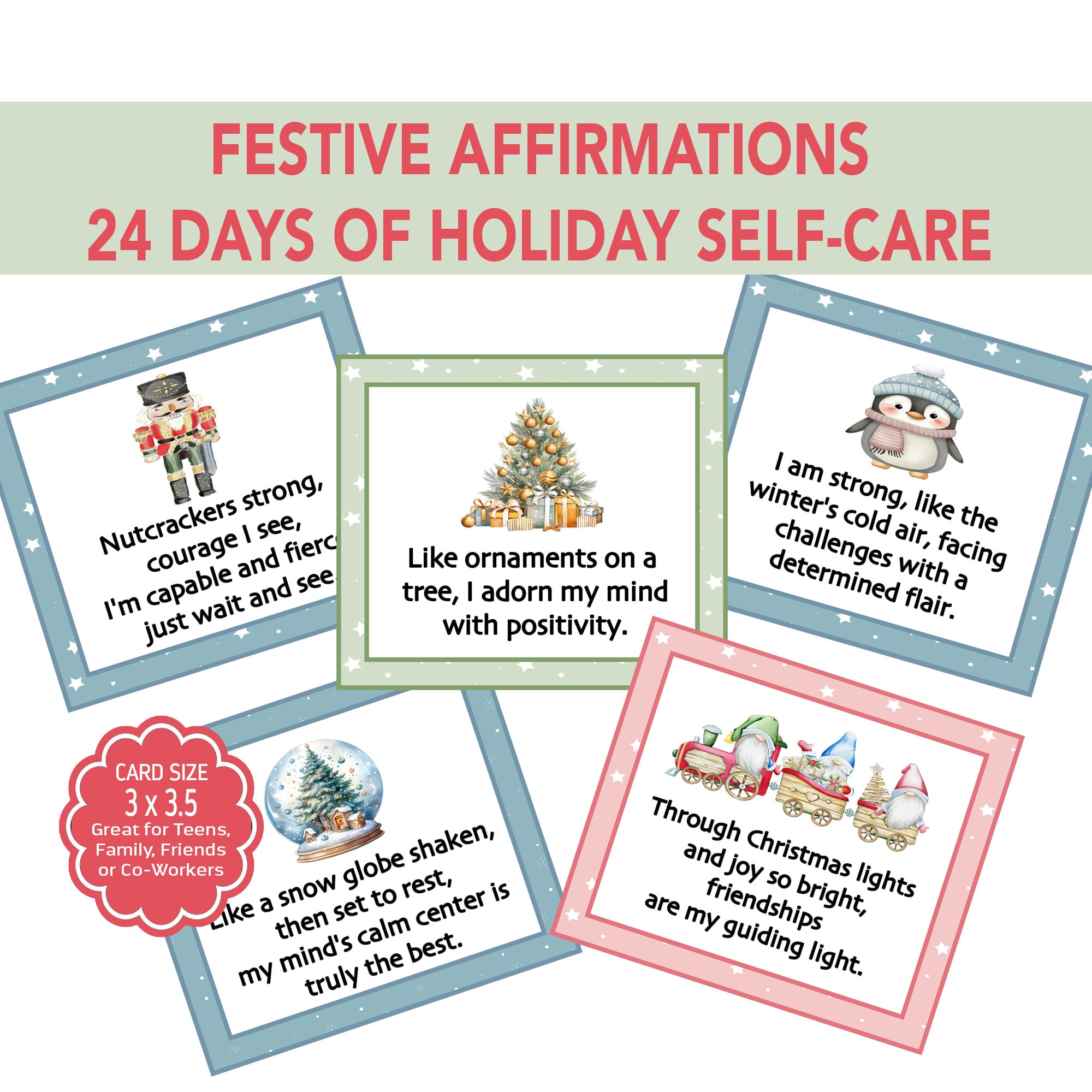 Affirmation Cards Printable, Festive Printable Affirmation Cards ...