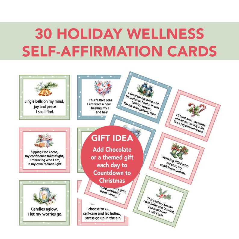 Affirmation Cards Printable, Festive Printable Affirmation Cards ...
