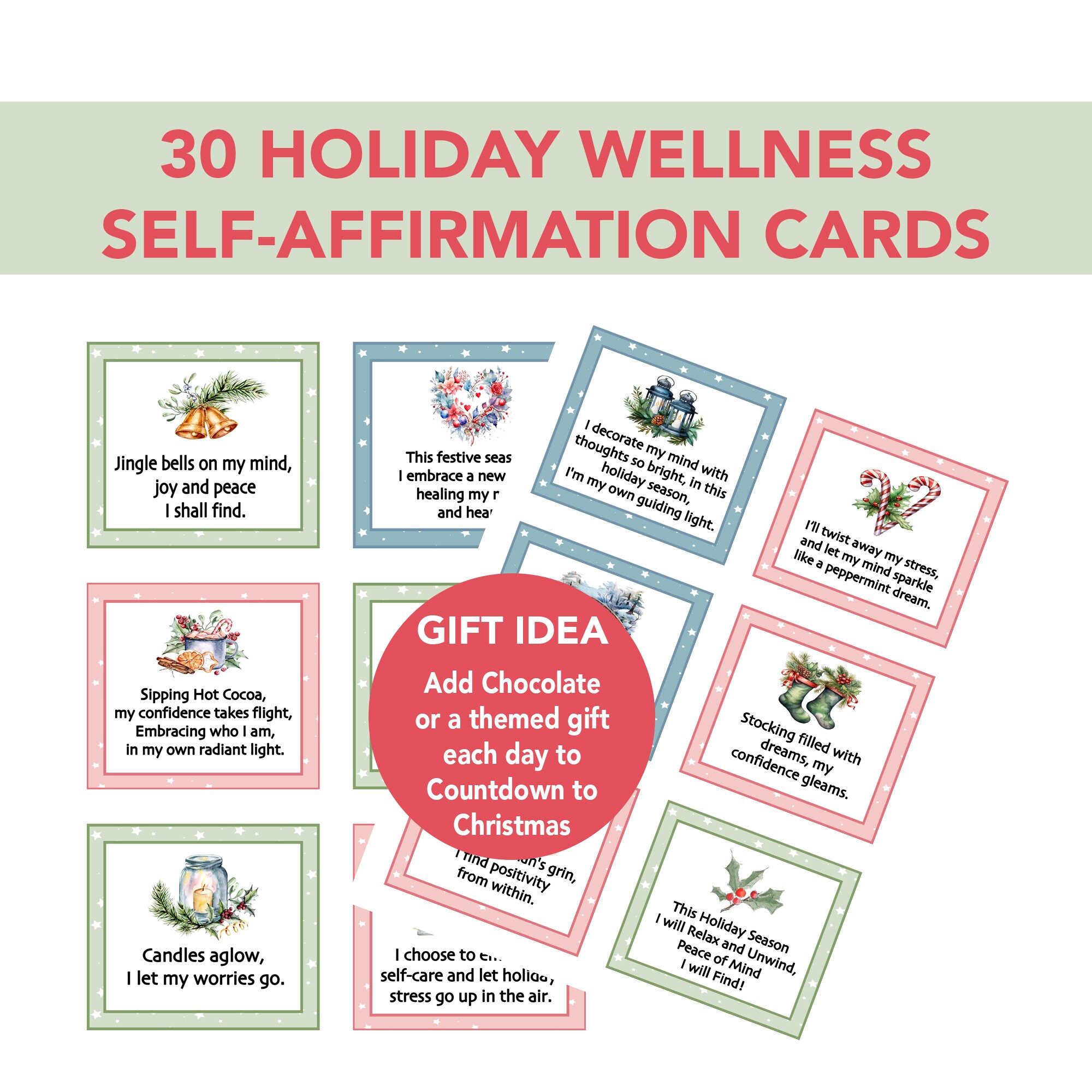 Affirmation Cards Printable, Festive Printable Affirmation Cards ...