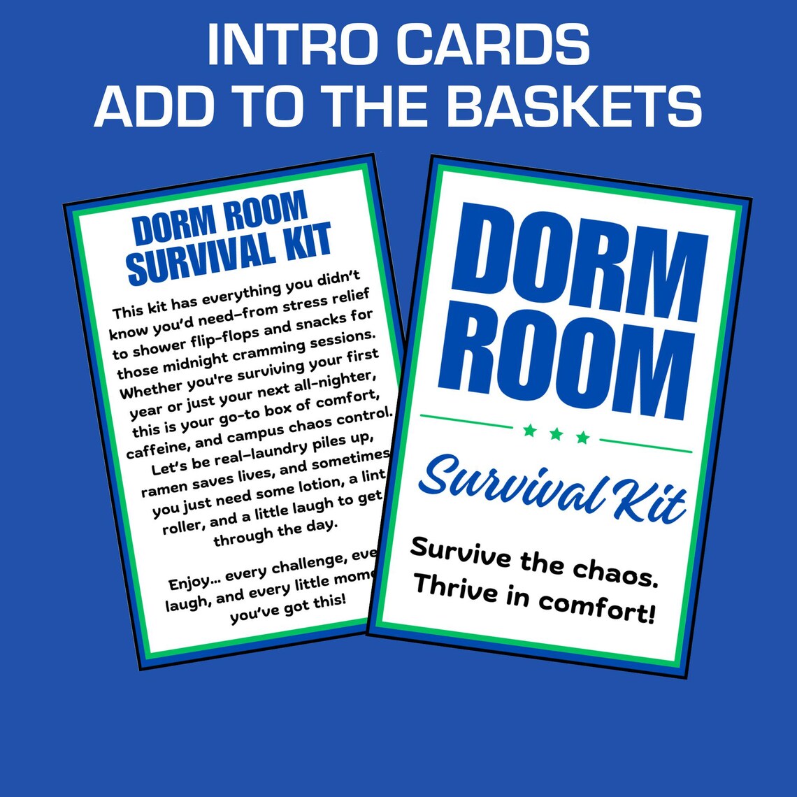 Dorm Room Survival Kit, Freshman Gift Tags, Printable College Gift ...