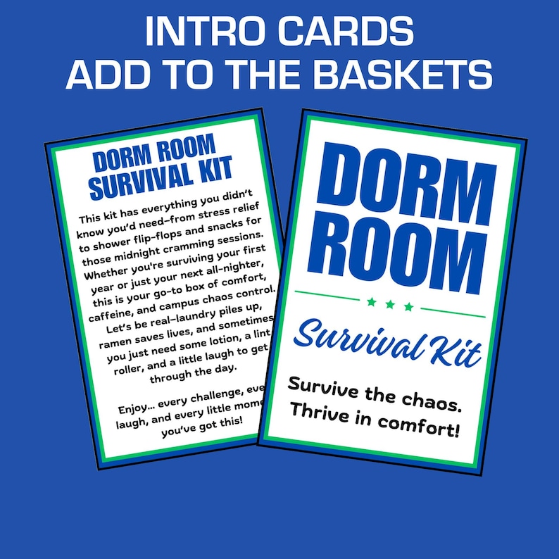 Dorm Room Survival Kit, Freshman Gift Tags, Printable College Gift ...