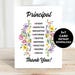 Principal Thank You Card, Principal Appreciation Card, National ...