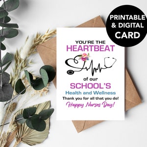 School Nurse Thank You Card, Nurses Week Card, Happy Nurses Week ...