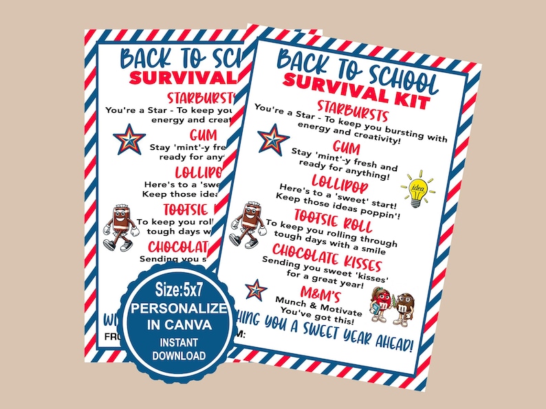Back to School Survival Kit, Teacher Appreciation Gift, Back to School ...