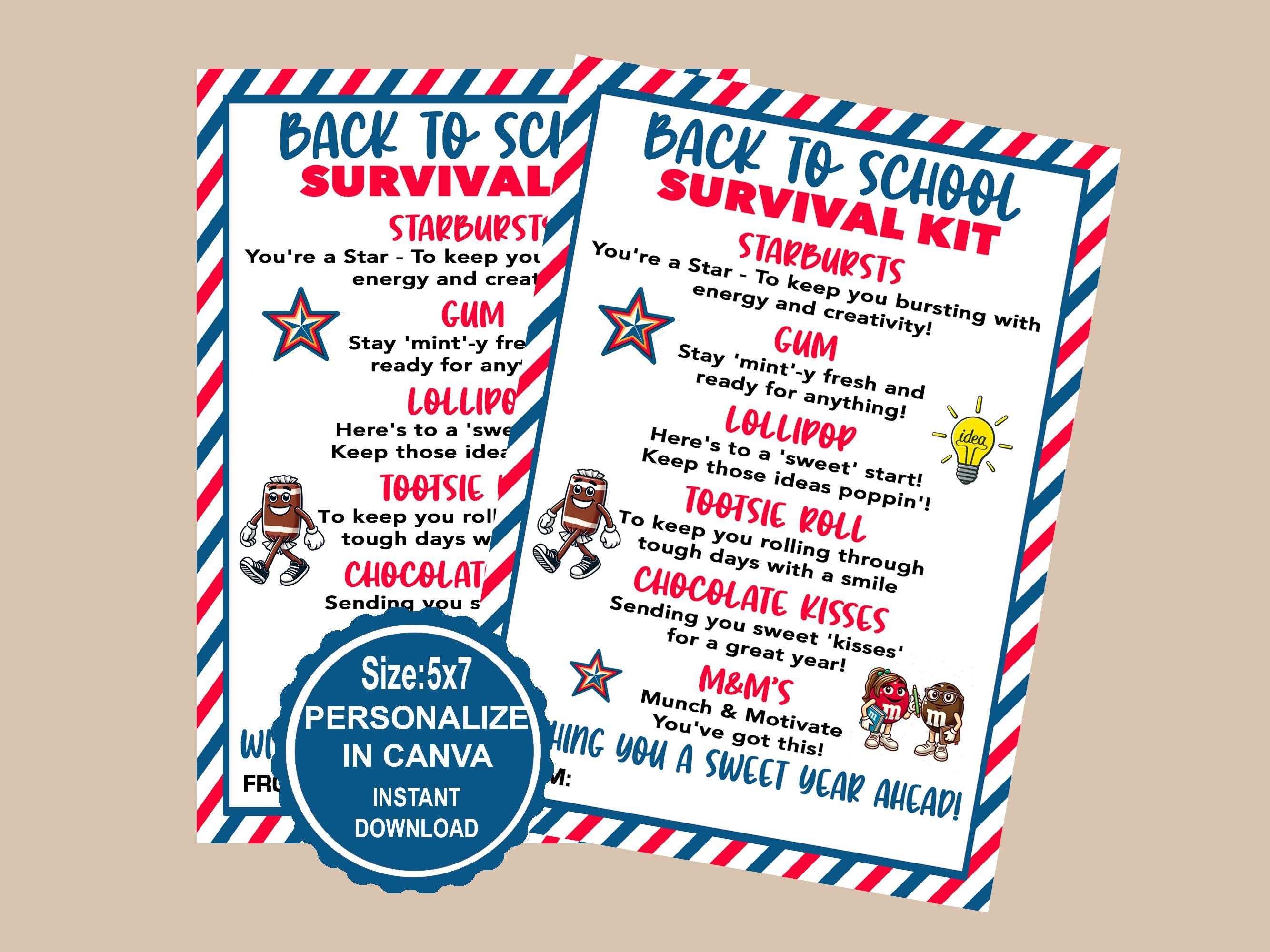 Back to School Survival Kit, Teacher Appreciation Gift, Back to School ...