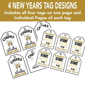 New Year Gift Tags, 2025 New Years Tags for Work, Ring in the New Year ...