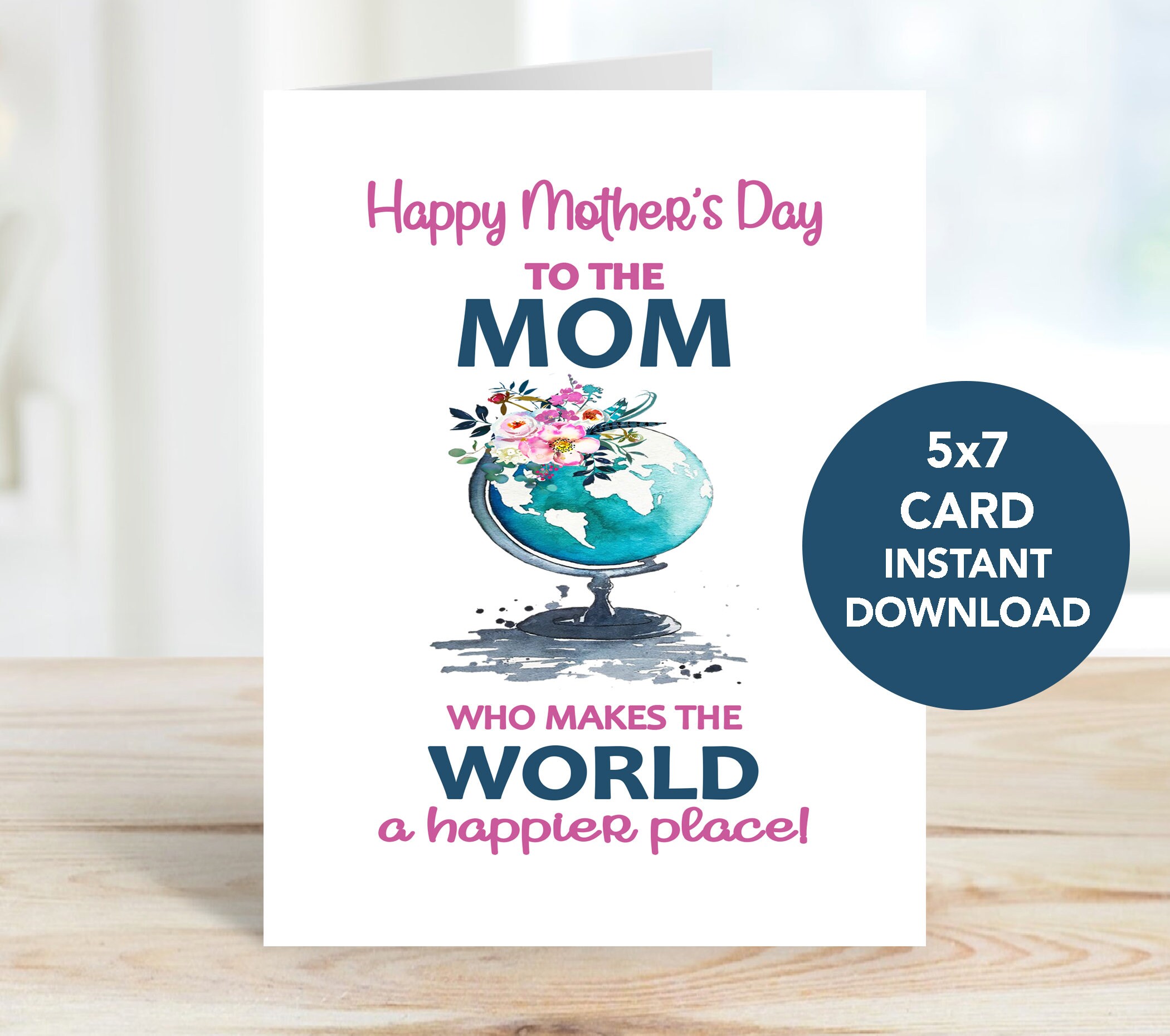 Printable Mother's Day Card, Digital Card for Mom, Best Mom Card ...