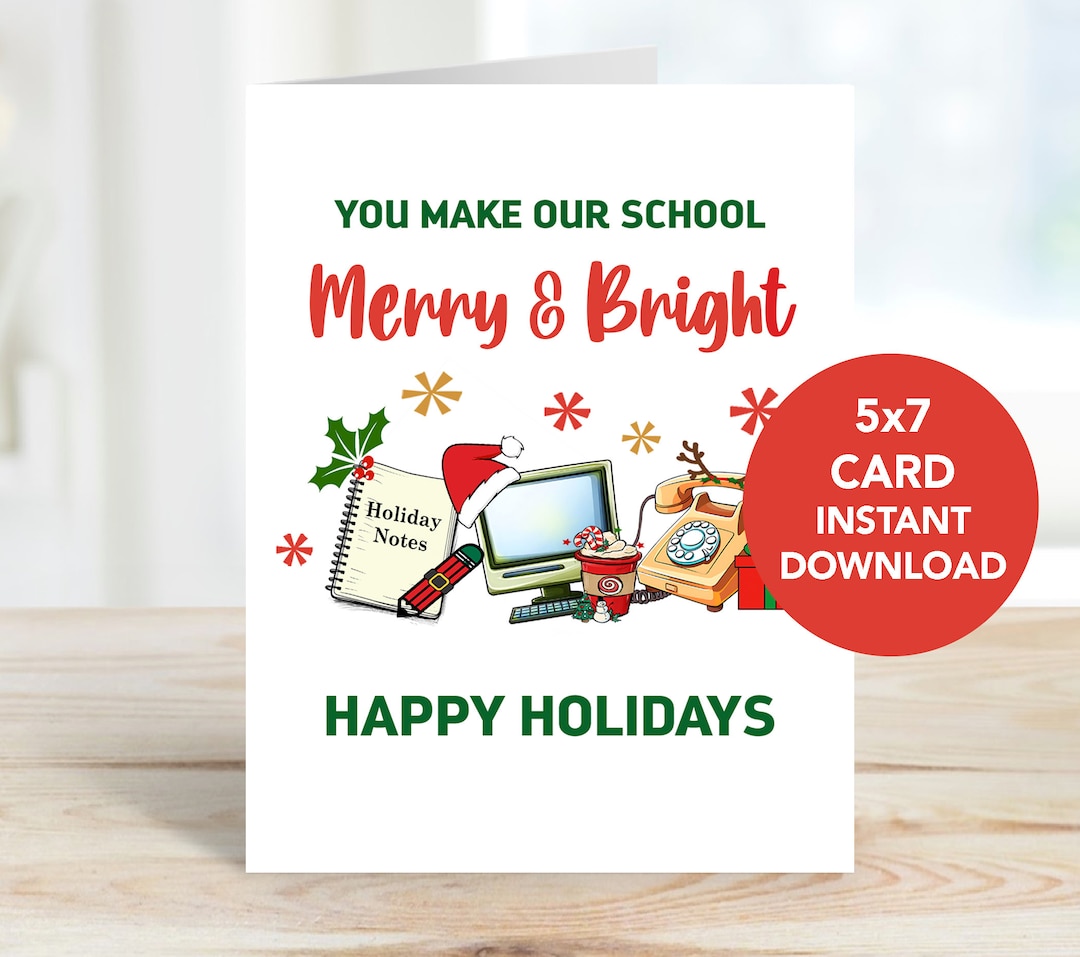 School Secretary Christmas Card, School Secretary Holiday Thank You ...