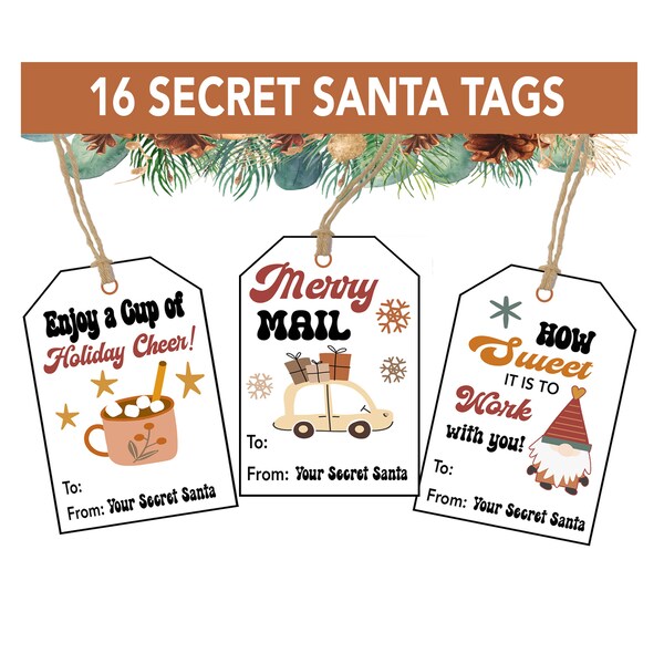 Secret Santa Tags - Etsy