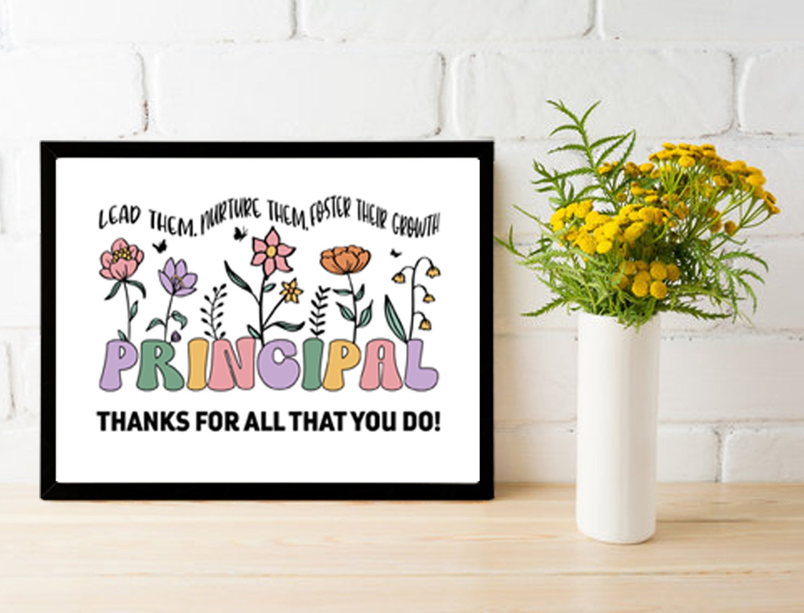Principal Appreciation Card, Principal Thank You Card, Boho Principal ...