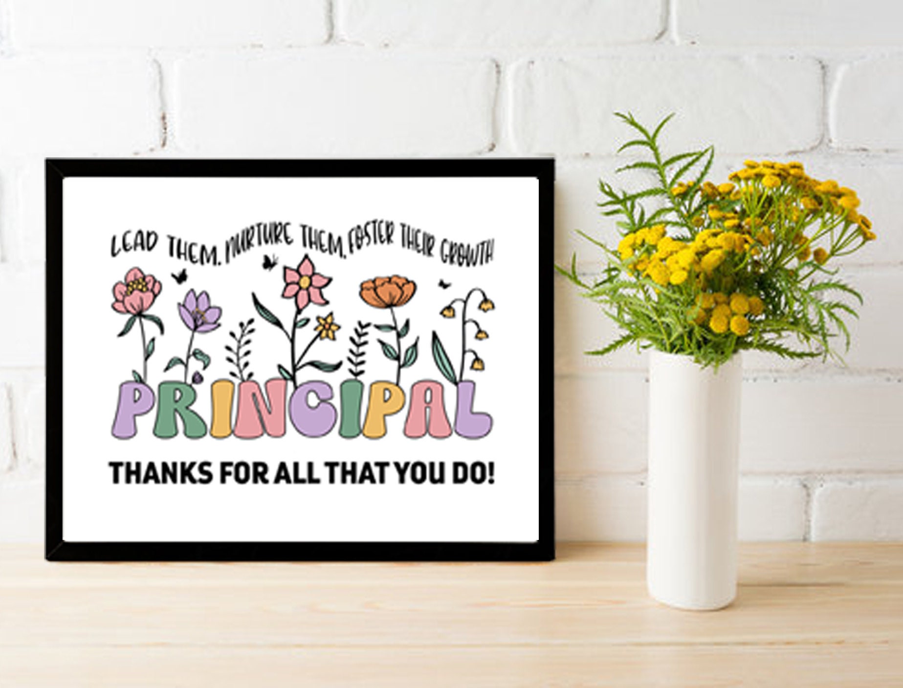 Principal Appreciation Card, Principal Thank You Card, Boho Principal ...