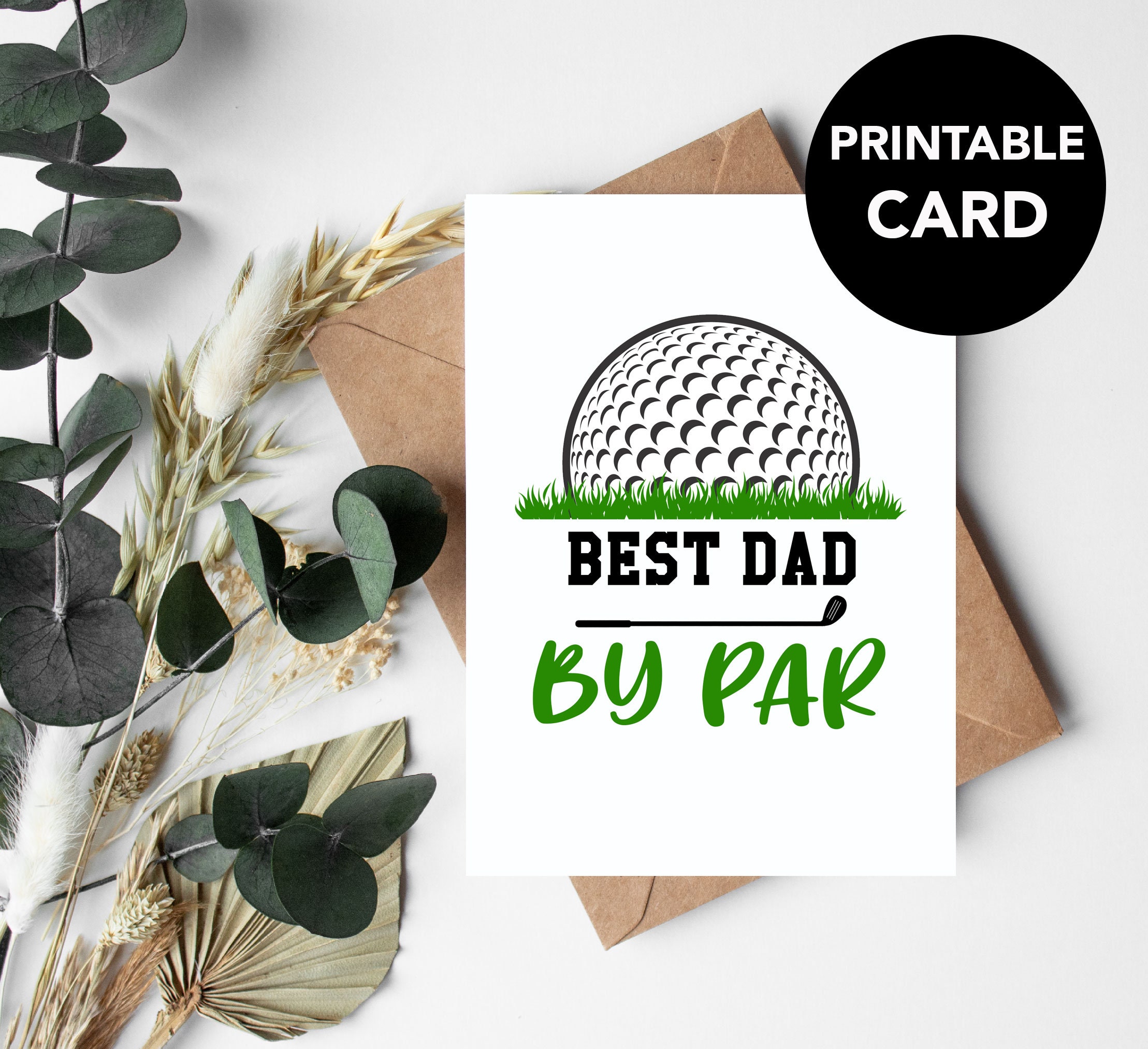 Printable Father's Day Card Golf, Father's Day Card, Funny Golf-themed ...