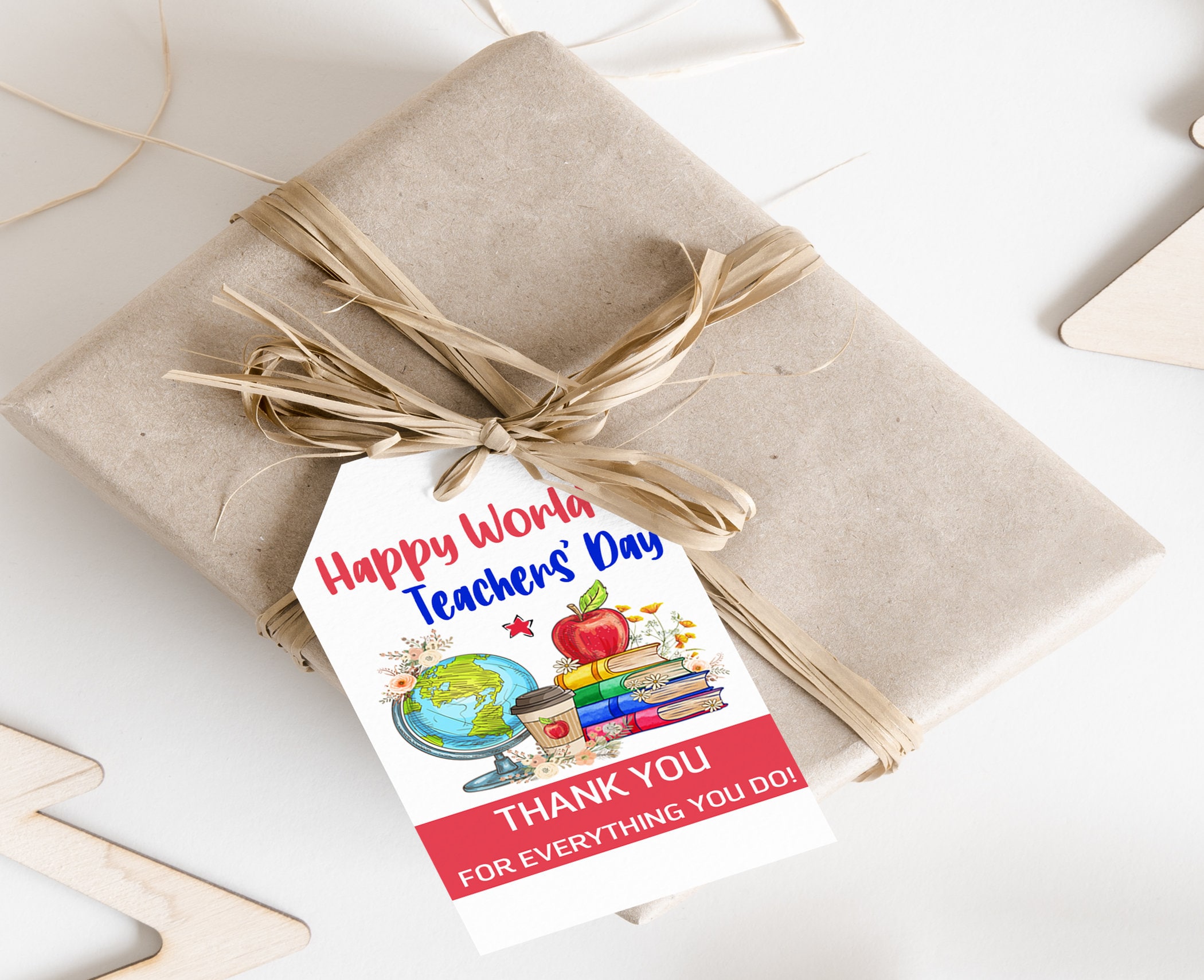 Printable World Teachers Day Tags, Teacher Thank You Tags, Teacher ...