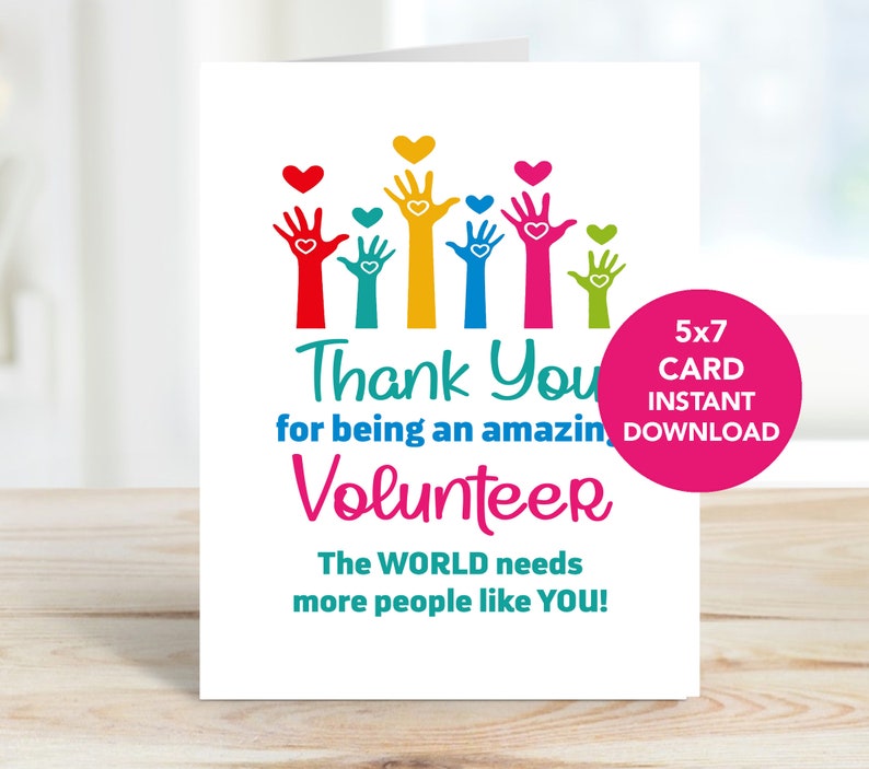 Volunteer Thank You Card Printable, Volunteer Card, PTA Thank You Card ...