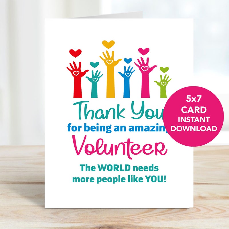 Volunteer Card - Etsy UK