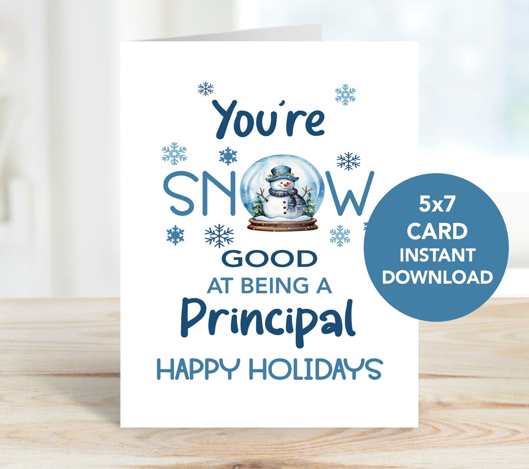 Principal Christmas Card, Principal Holiday Thank You Card, Digital ...