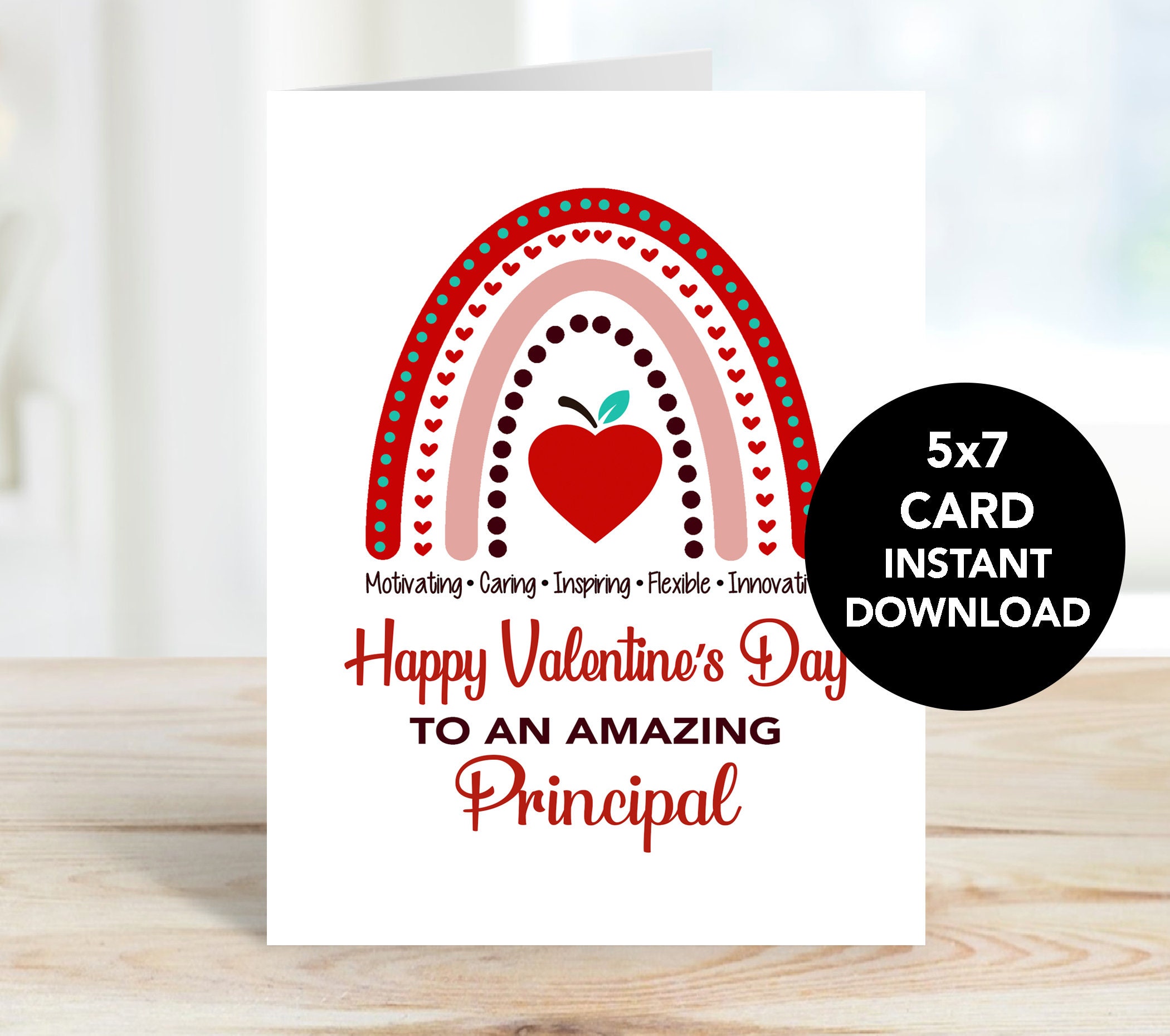 Principal Valentine's Day Card, Printable Principal Valentine, Card for ...