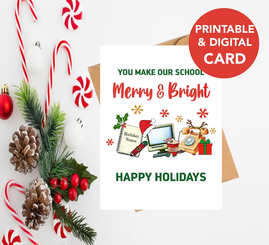 School Secretary Christmas Card, School Secretary Holiday Thank You ...