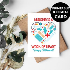 Nurse Retirement Card Printable, Nurse Thank You Card, Medical ...