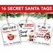Secret Santa Gift Tags Printable, Secret Santa Questionnaire, Work ...