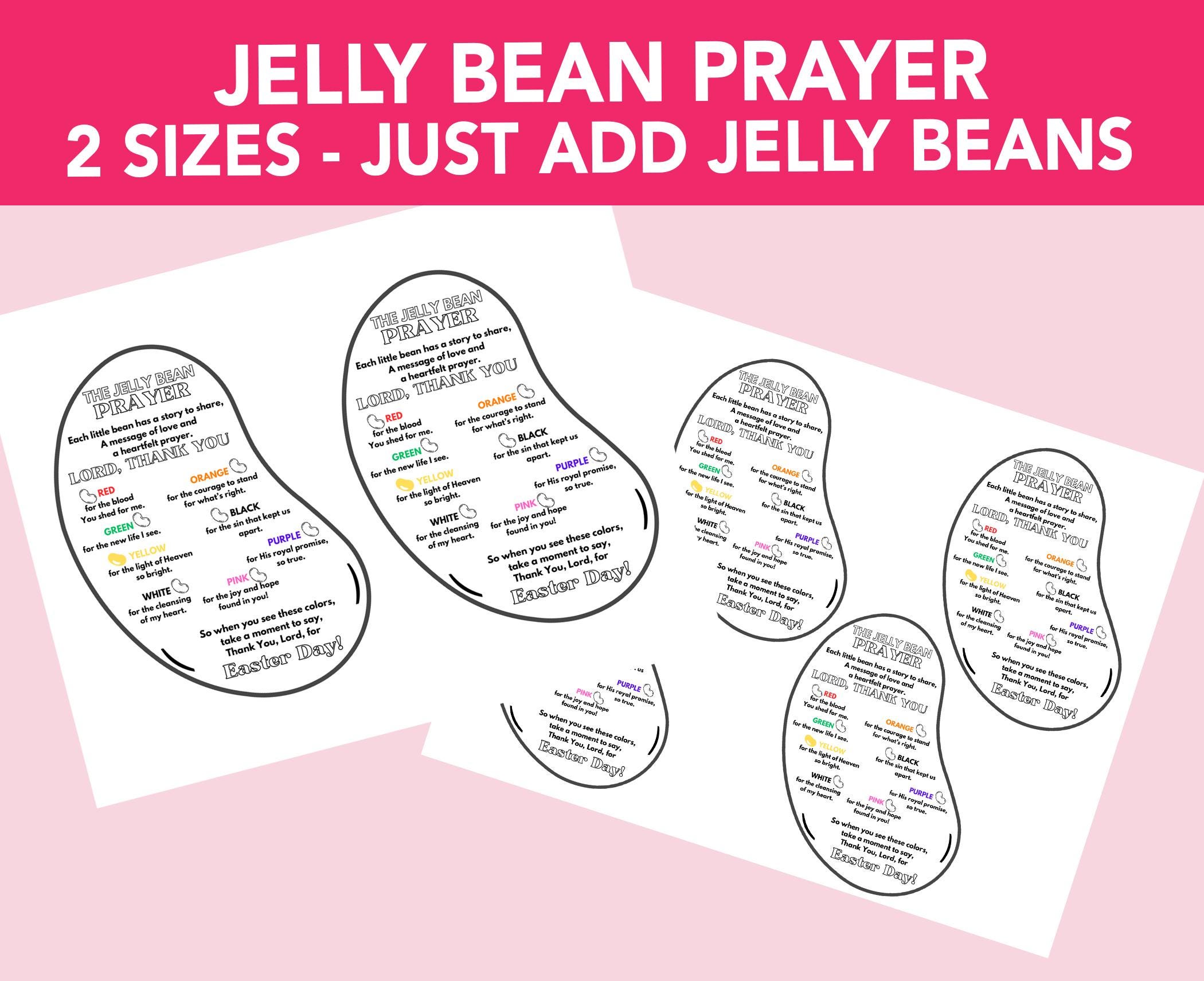 Jelly Bean Prayer Coloring Activity, Jelly Bean Prayer Tags for Church ...