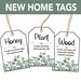 Happy New Home Tags, New Home Card, Housewarming Gift Basket Tags, New ...