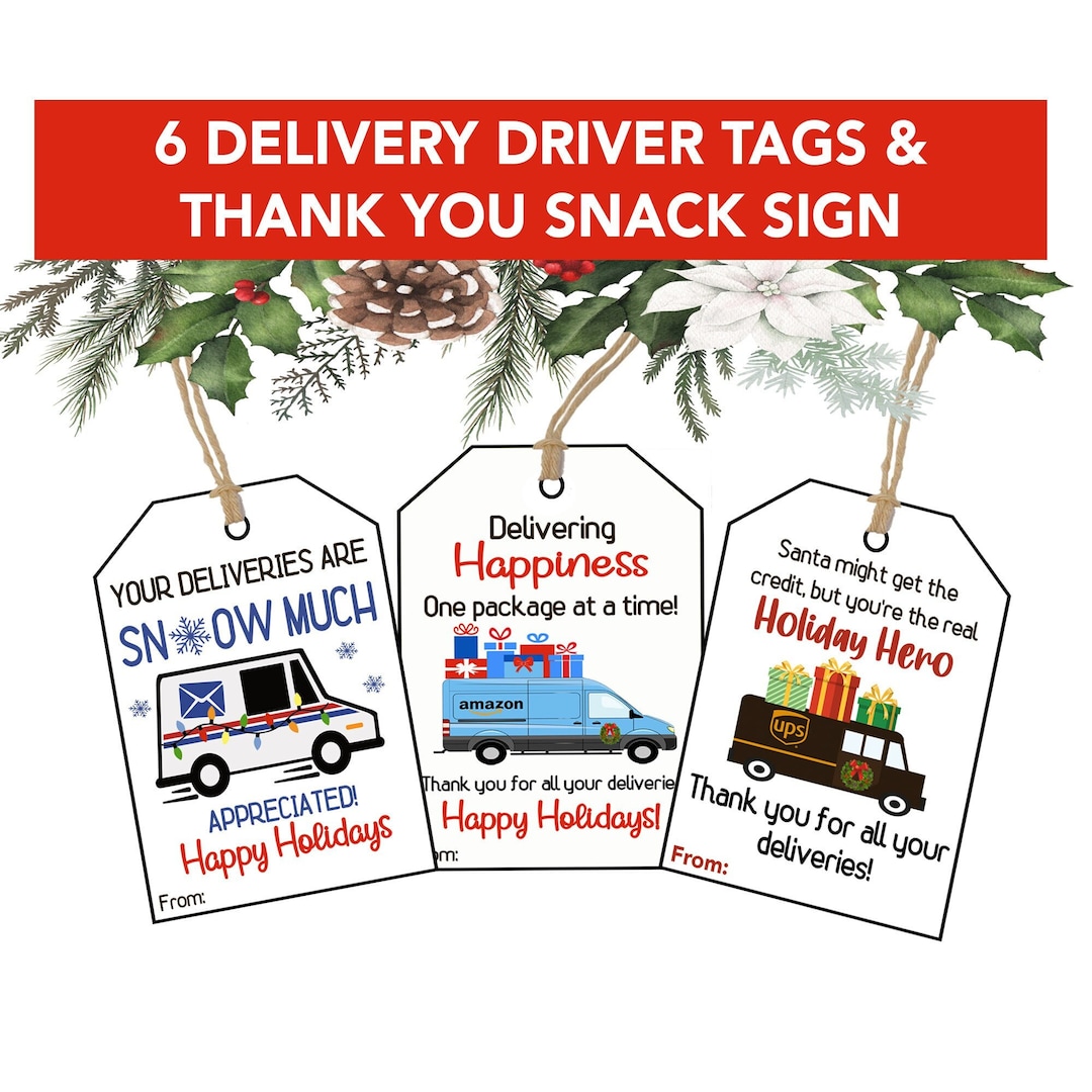 Delivery Driver Thank You Tags, Delivery Driver Card, Delivery Driver ...