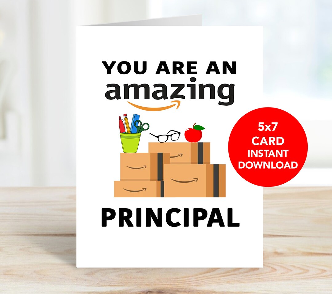 Principal Appreciation Card, Principal Thank You Card, Principal Amazon ...