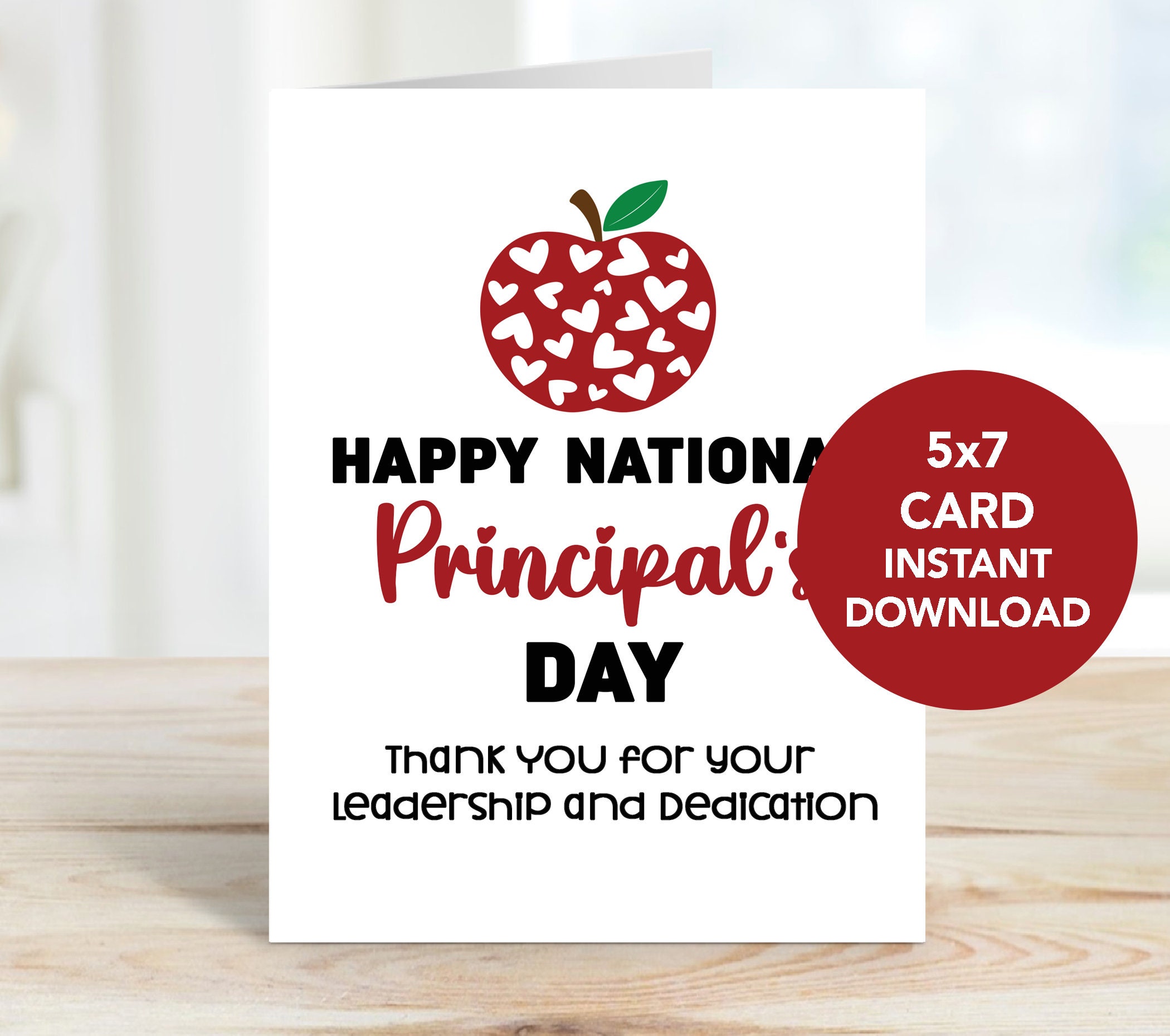 Principal Thank You Card, National Principals Day Card, Principal ...