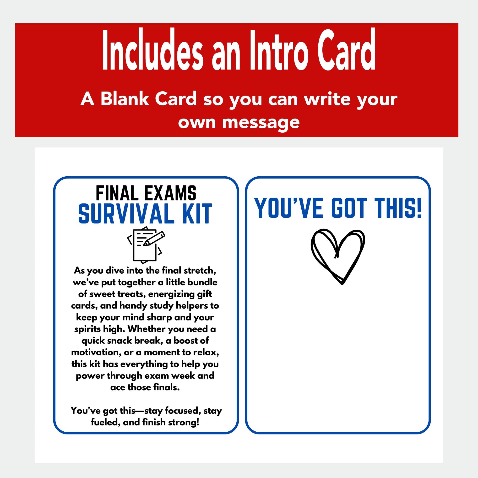 Final Exams Care Package Tags, Final Exams Survival Kit, Midterms Care ...