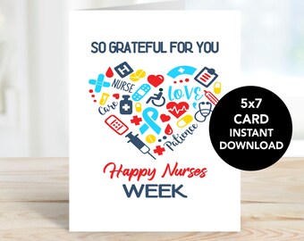Nurses Week Card Printable, Medical Thank You Card, RN Thank You Card ...