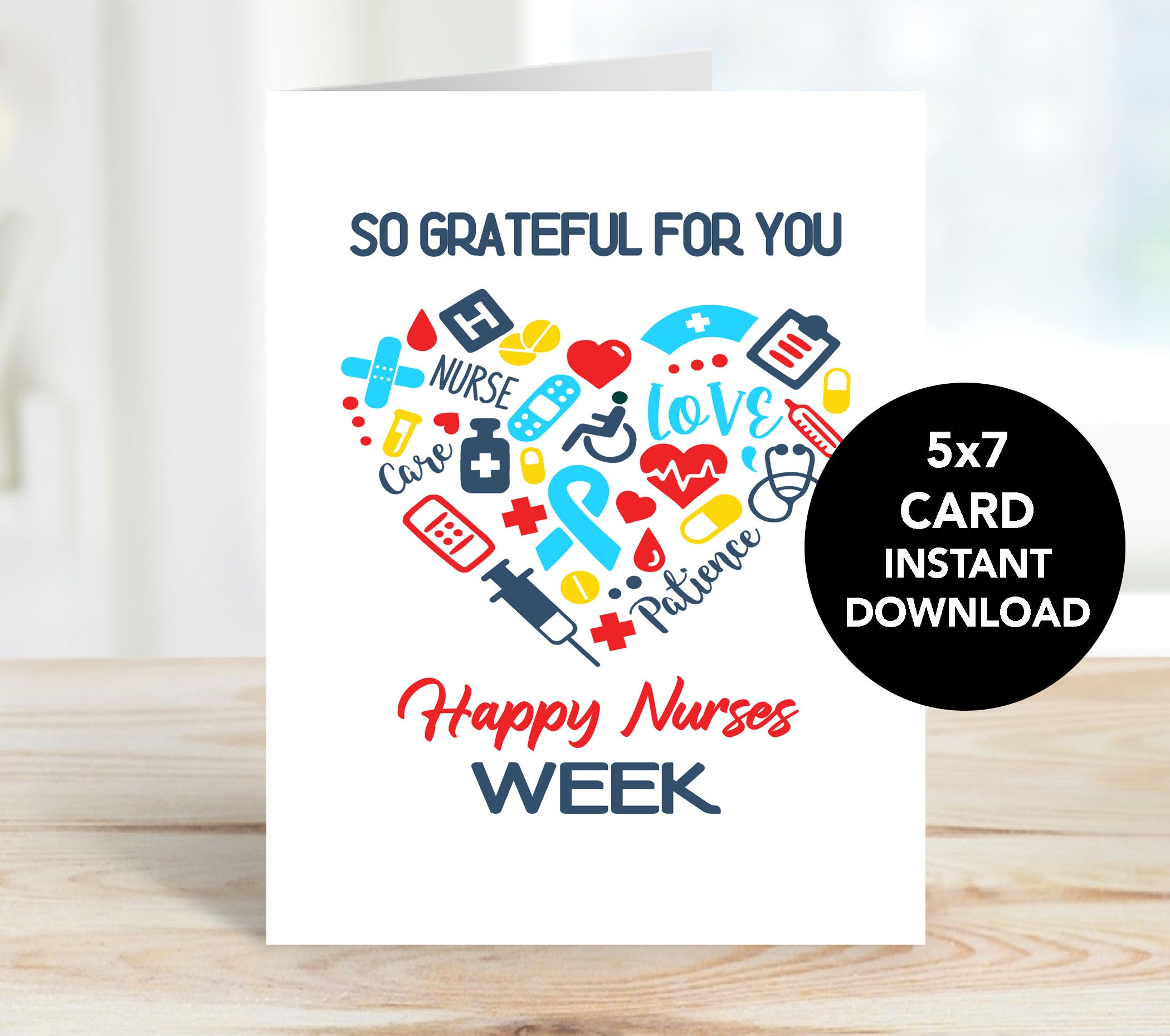 Nurses Week Card Printable, Nurse Thank You Card, Medical Thank You ...