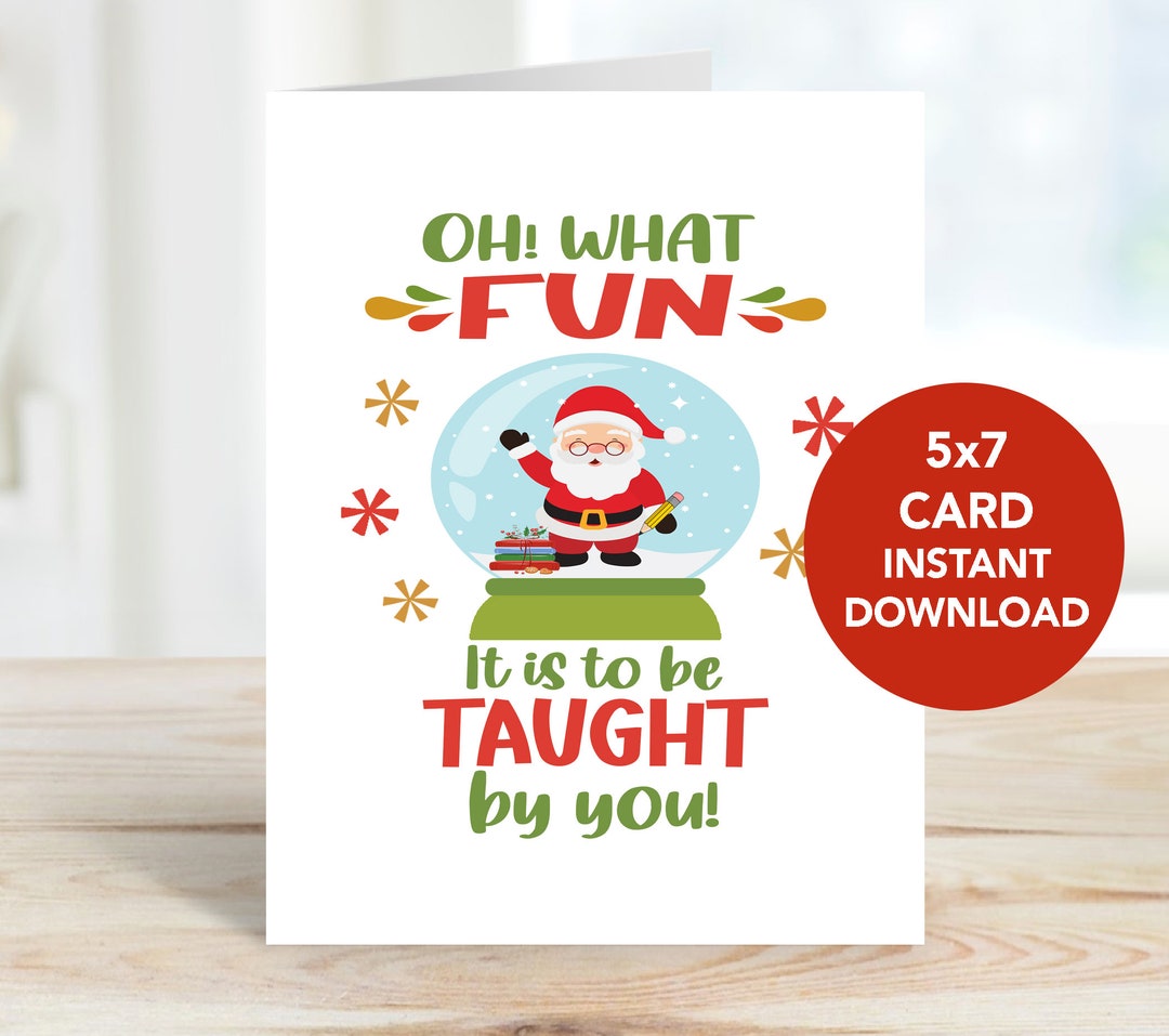 Teacher Christmas Card, Printable Teacher Christmas, Card for Teacher ...