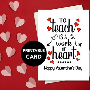 Teacher Valentine's Day Card, Printable Teacher Valentine, Digital Card ...