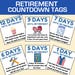 Retirement Countdown Tags, Printable Gift Tags for Gift Basket or Last ...