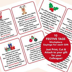 Secret Santa Gift Tags Printable, Secret Santa Poem Tags, Secret Santa ...
