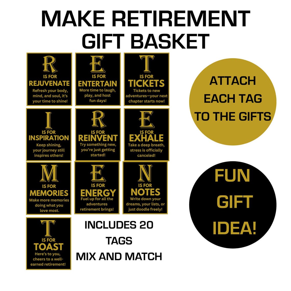 Retirement Gift Tags Printable, Funny, Sweet, and Memorable Farewell ...