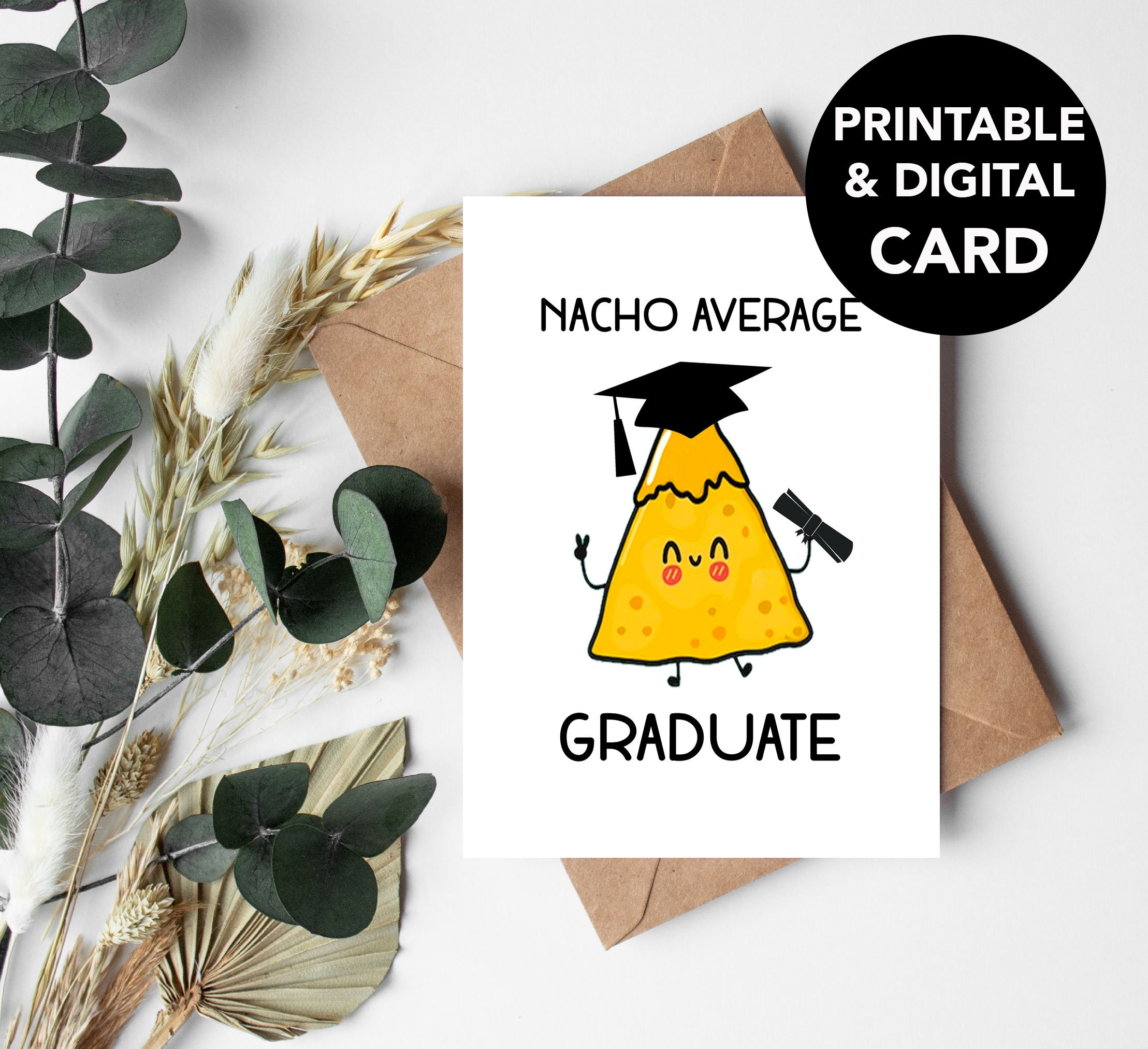 Nacho Average Graduate Card, Graduation Card Printable, Grade 8 Grad ...