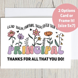 Principal Appreciation Card, Principal Thank You Card, Boho Principal ...