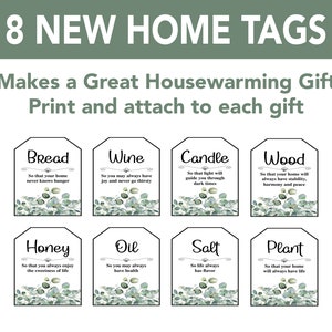 Happy New Home Tags, New Home Card, Housewarming Gift Basket Tags, New ...