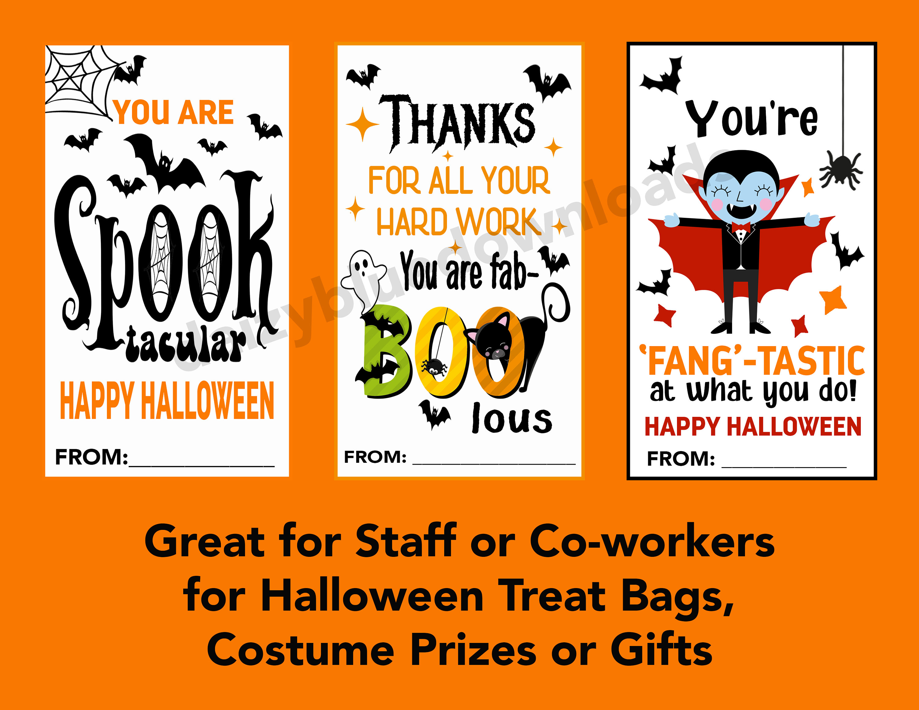 Halloween Tags for Work, Halloween Staff Tags, Halloween Tags Co ...