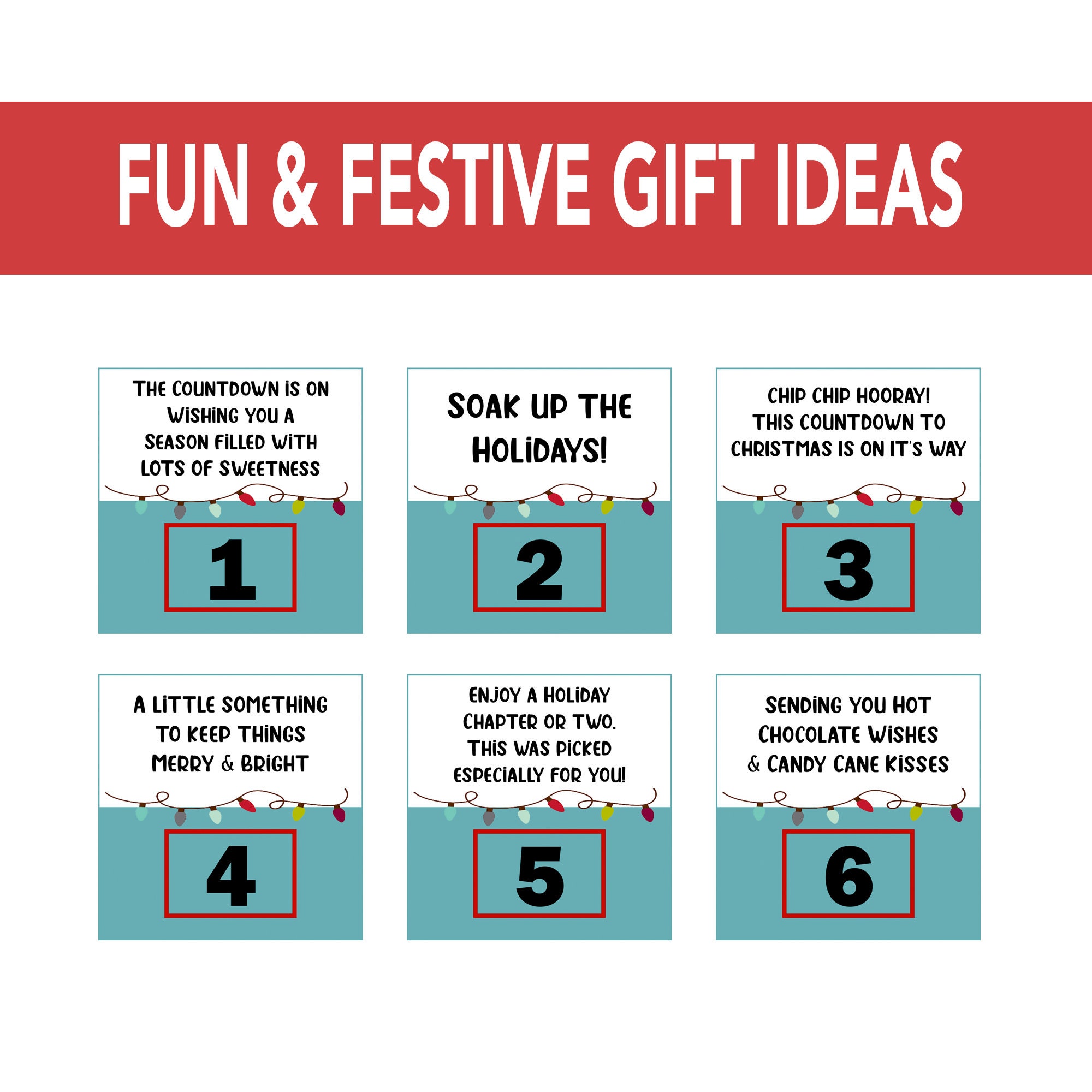 Advent Calendar Tags, Printable Christmas Countdown Gift Tags, Neighbor ...