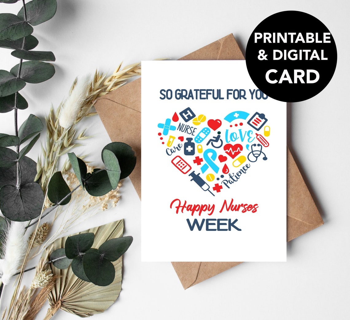 Nurses Week Card Printable, Nurse Thank You Card, Medical Thank You ...