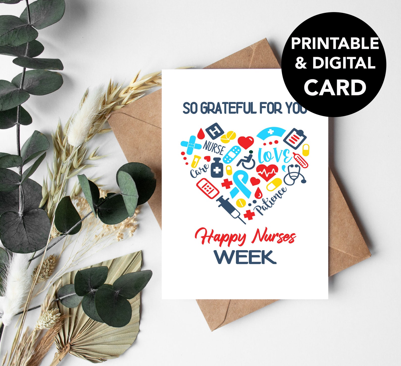 Nurses Week Card Printable, Nurse Thank You Card, Medical Thank You ...