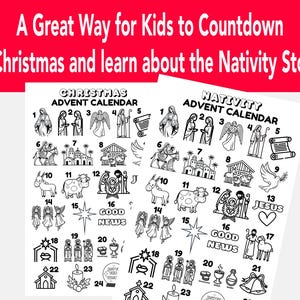 Nativity Advent Calendar Countdown, Christmas Countdown, Christian ...