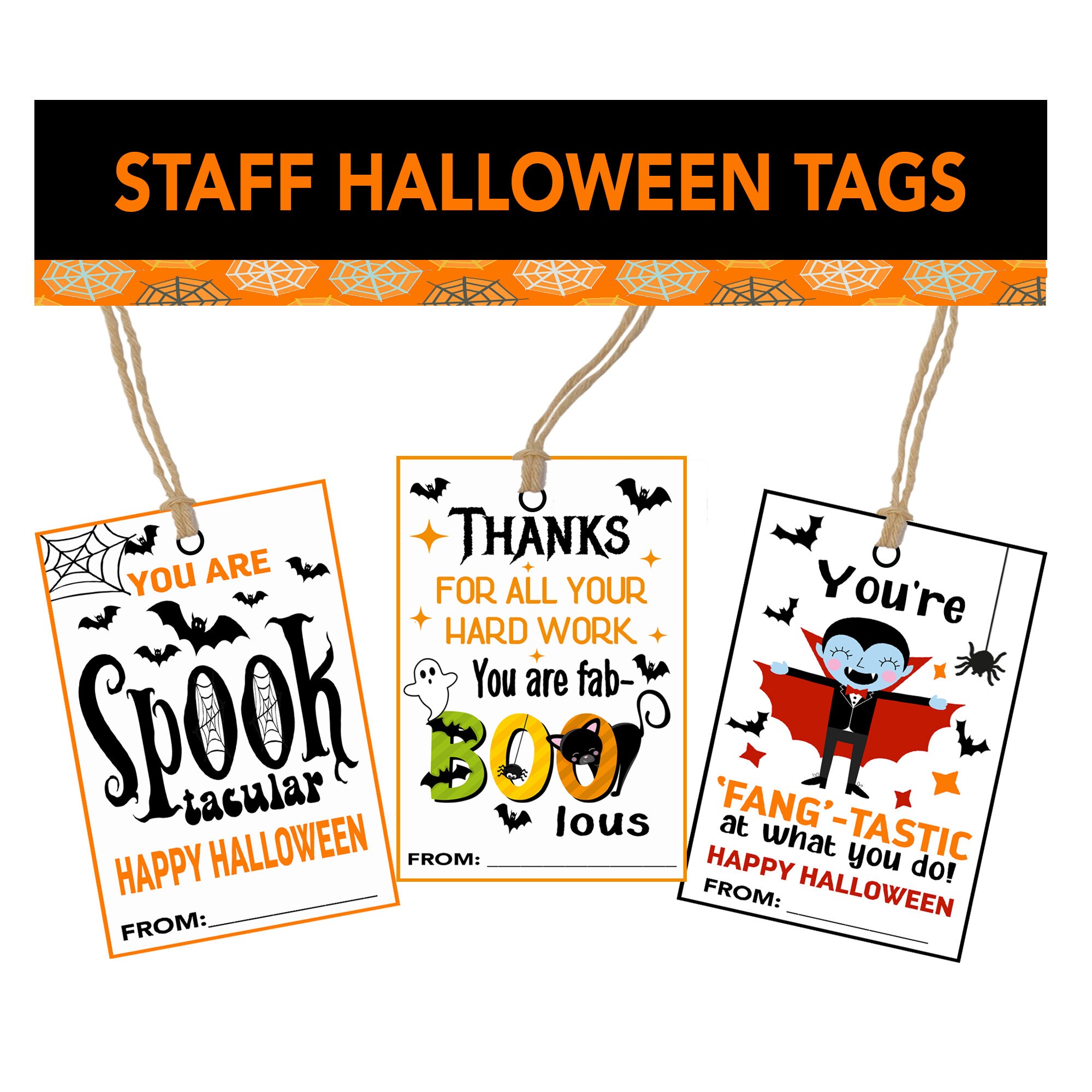 Halloween Tags for Work, Halloween Staff Tags, Halloween Tags Co ...