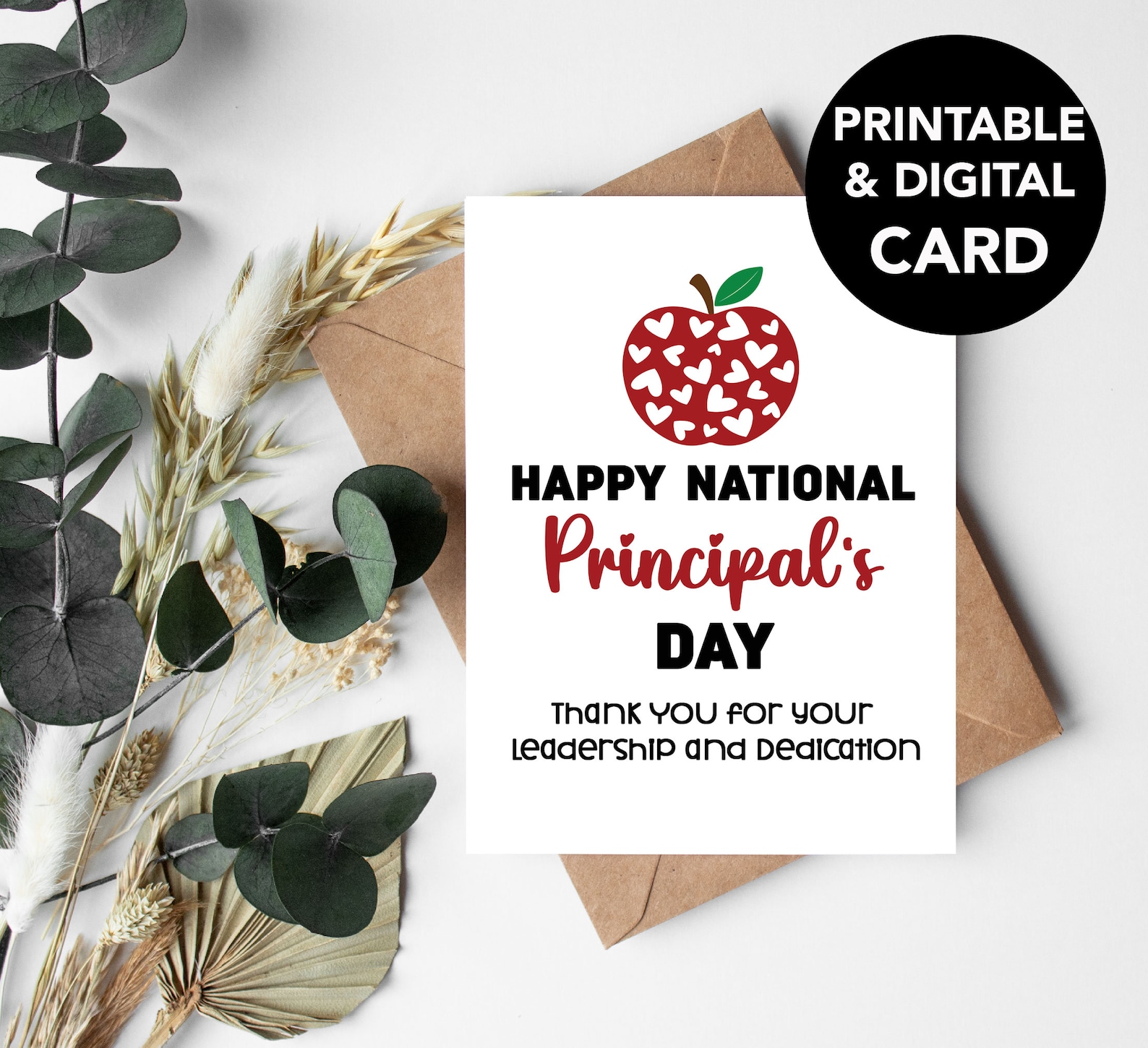 Principal Thank You Card, National Principals Day Card, Principal ...